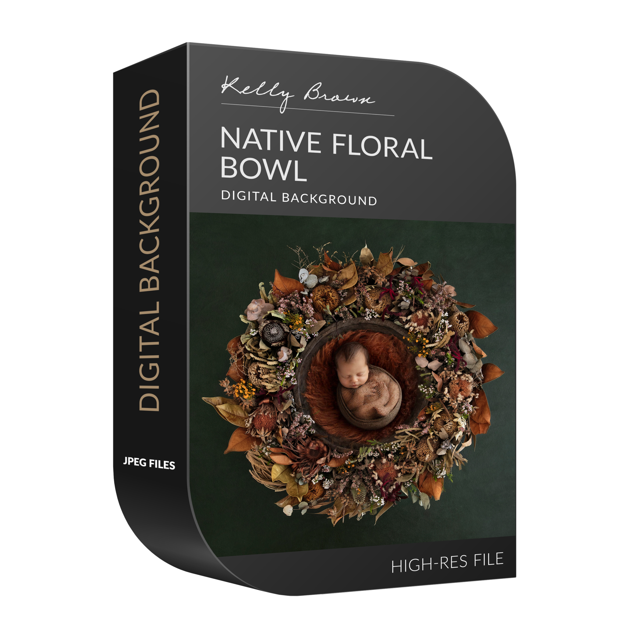 Digital Background - Native Floral Bowl - Newborn Posing