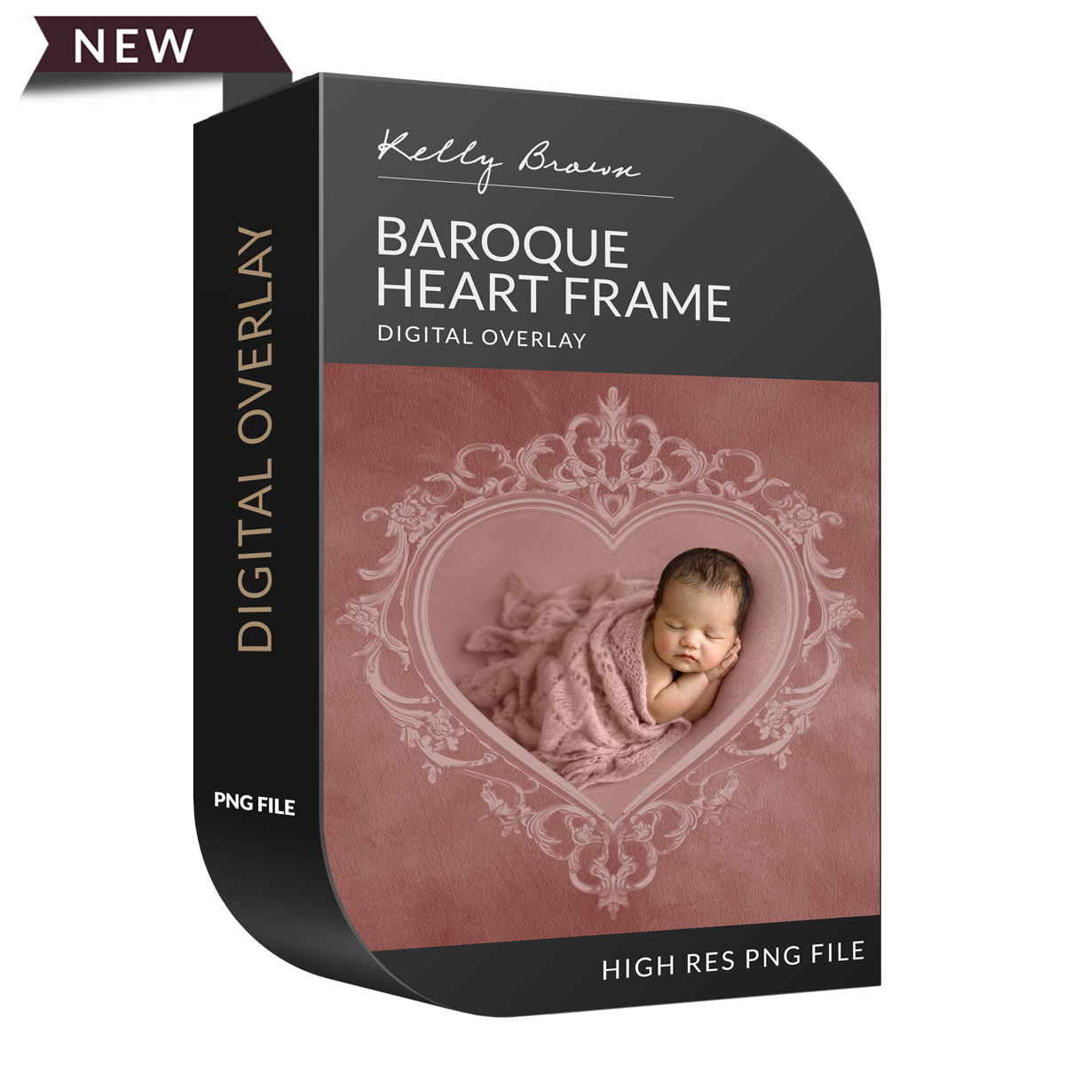 Baroque Heart Frame Overlay - Newborn Posing