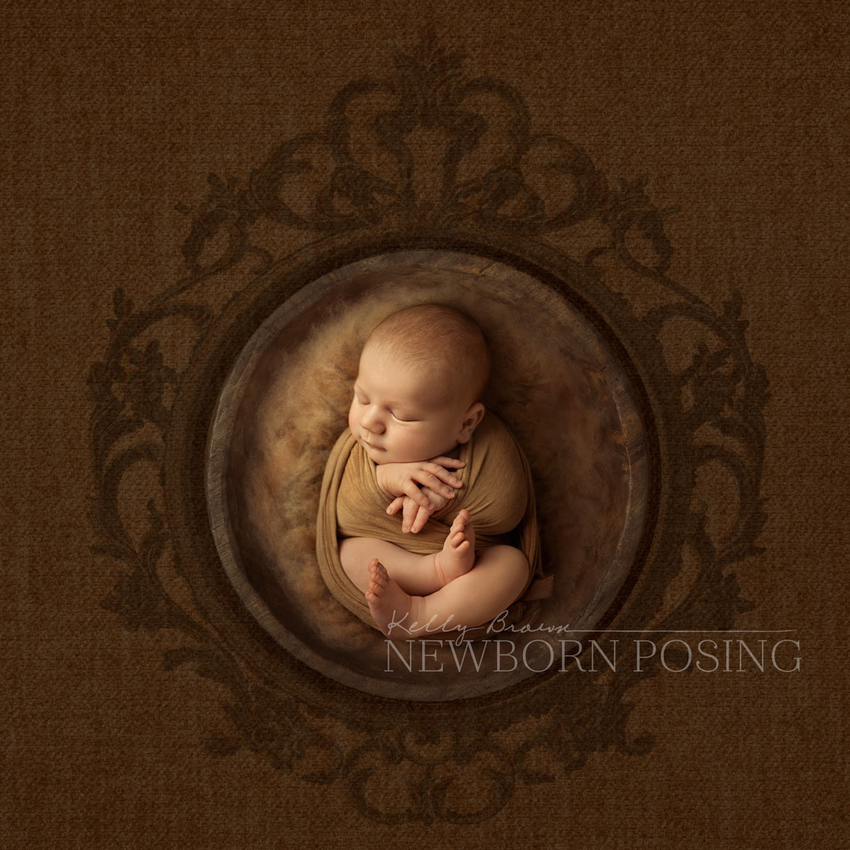 Baroque Round Frame Overlay - Newborn Posing