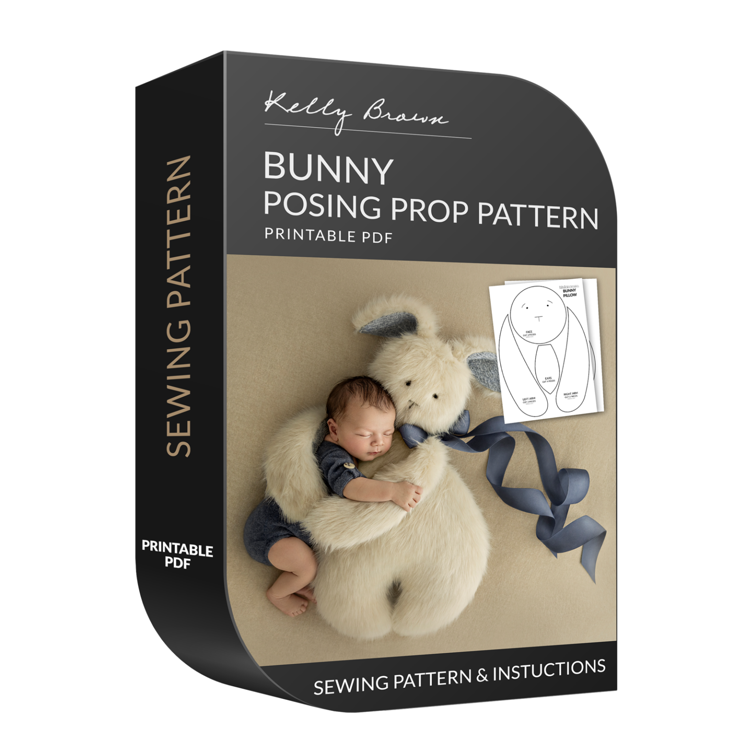 Bunny Posing Pillow Sewing Pattern - Newborn Posing