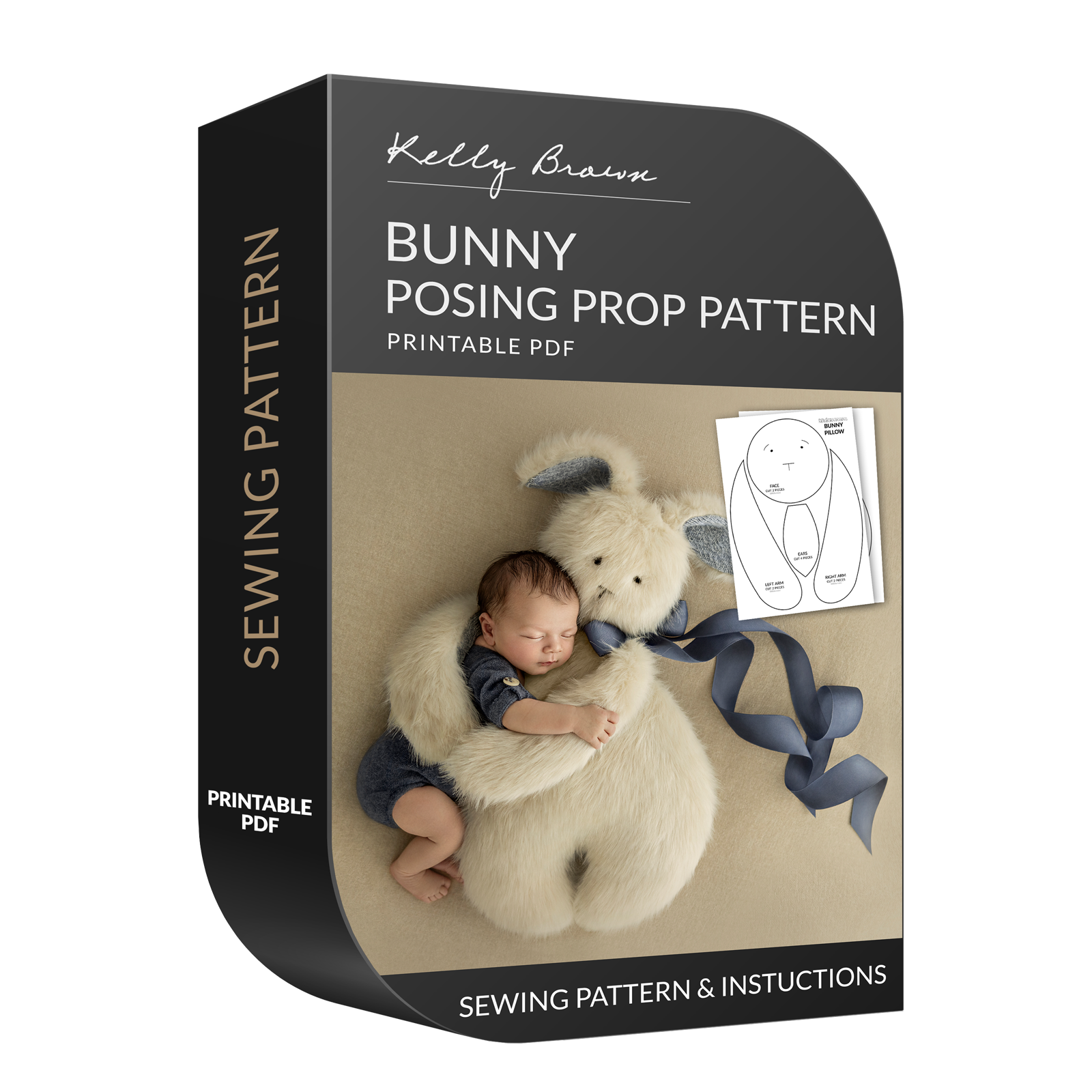 Bunny Posing Pillow Sewing Pattern - Newborn Posing