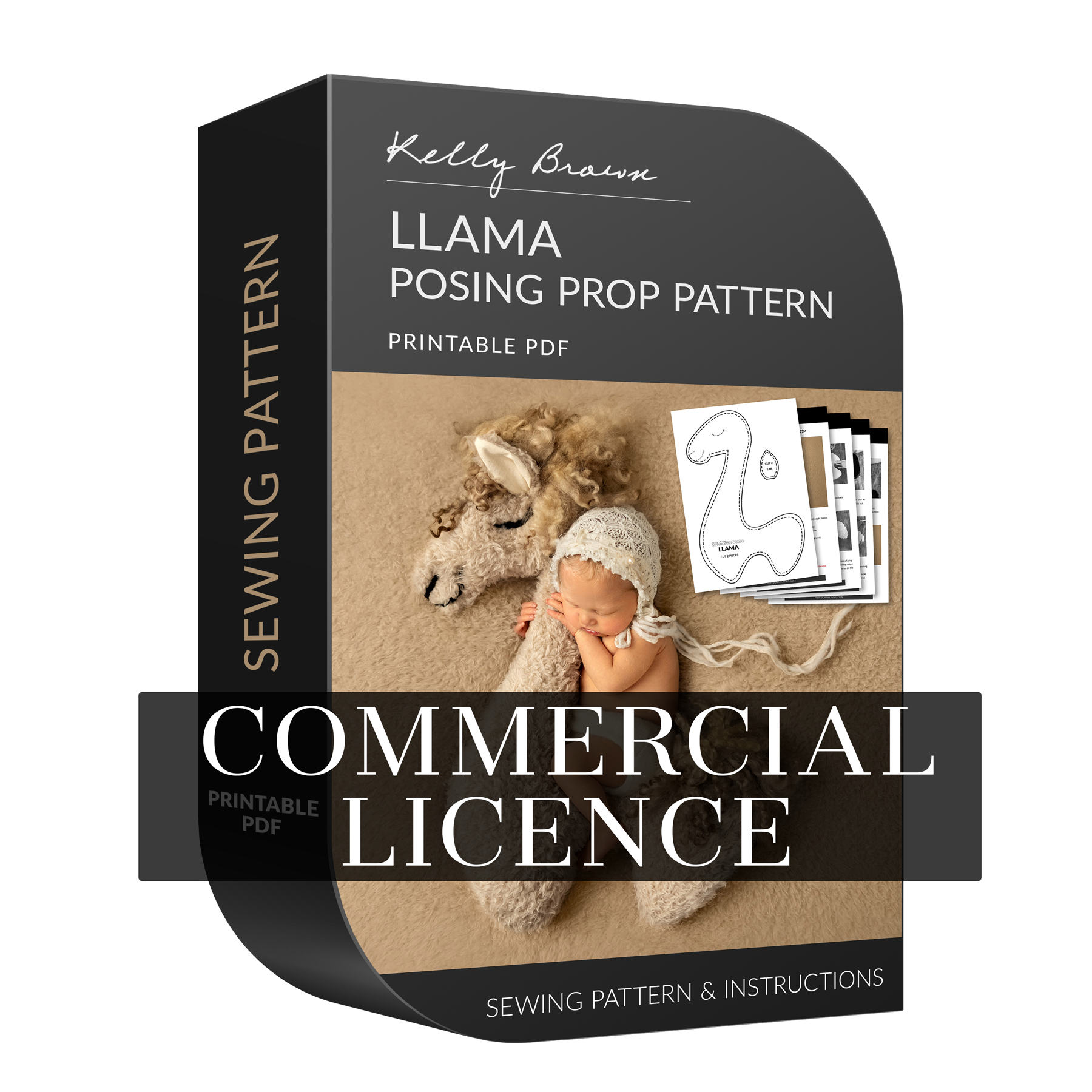 Llama Posing Pillow Sewing Pattern - LICENCE - Newborn Posing