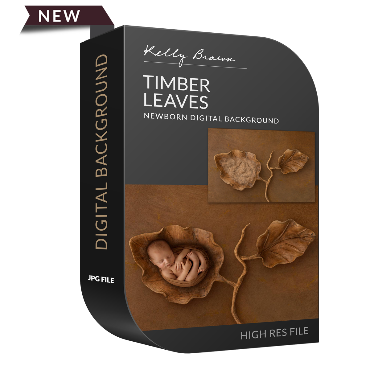 Timber Leaves - Newborn Digital Background - Newborn Posing
