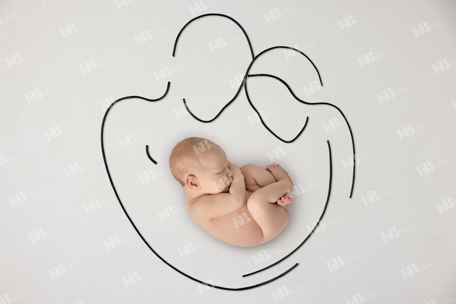 Line Art Digital Backgrounds Collection - Newborn Posing