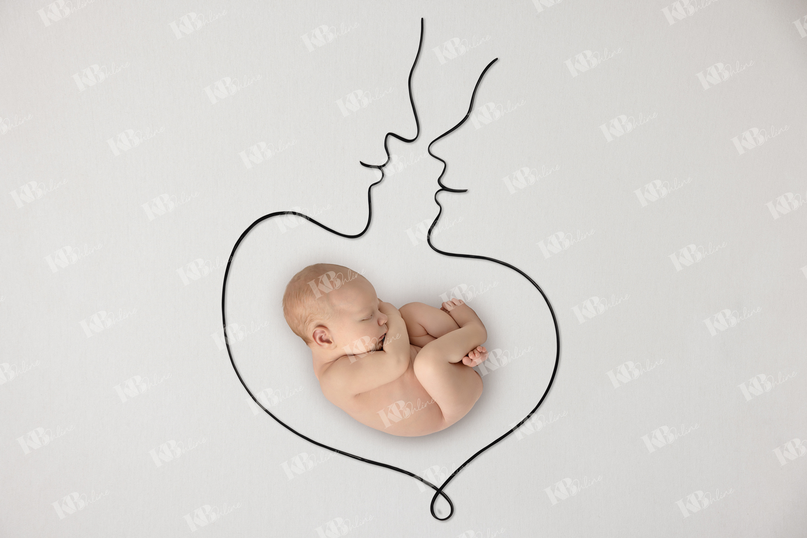 Line Art Digital Backgrounds Collection - Newborn Posing
